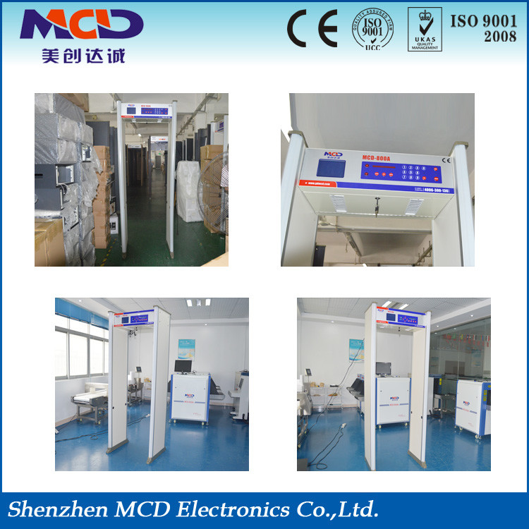 8 detecting zones Walk Through Gate Large LCD dIsplay full body scanner ...